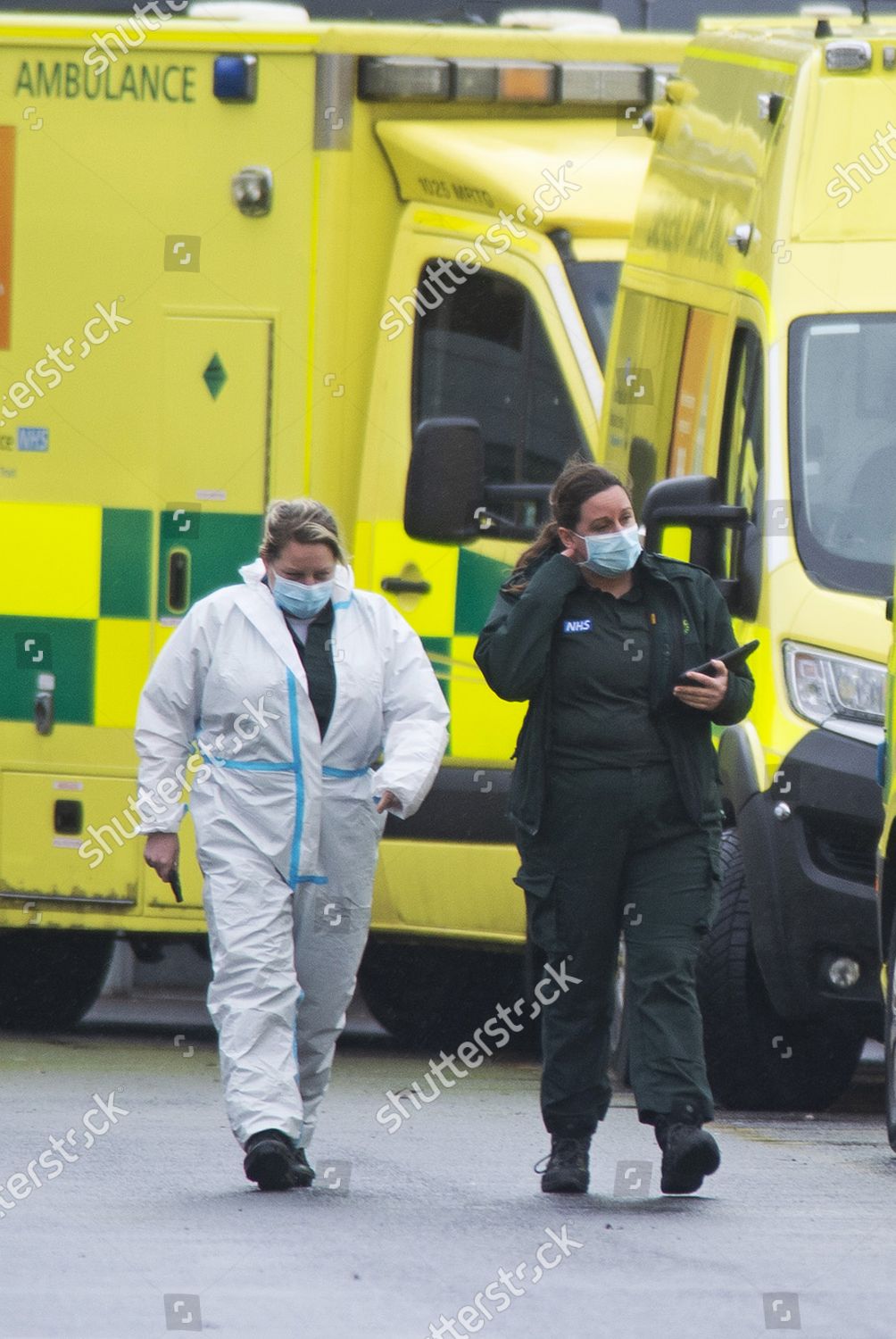 Paramedics Wearing Ppe Looking Exhausted They Editorial Stock Photo ...