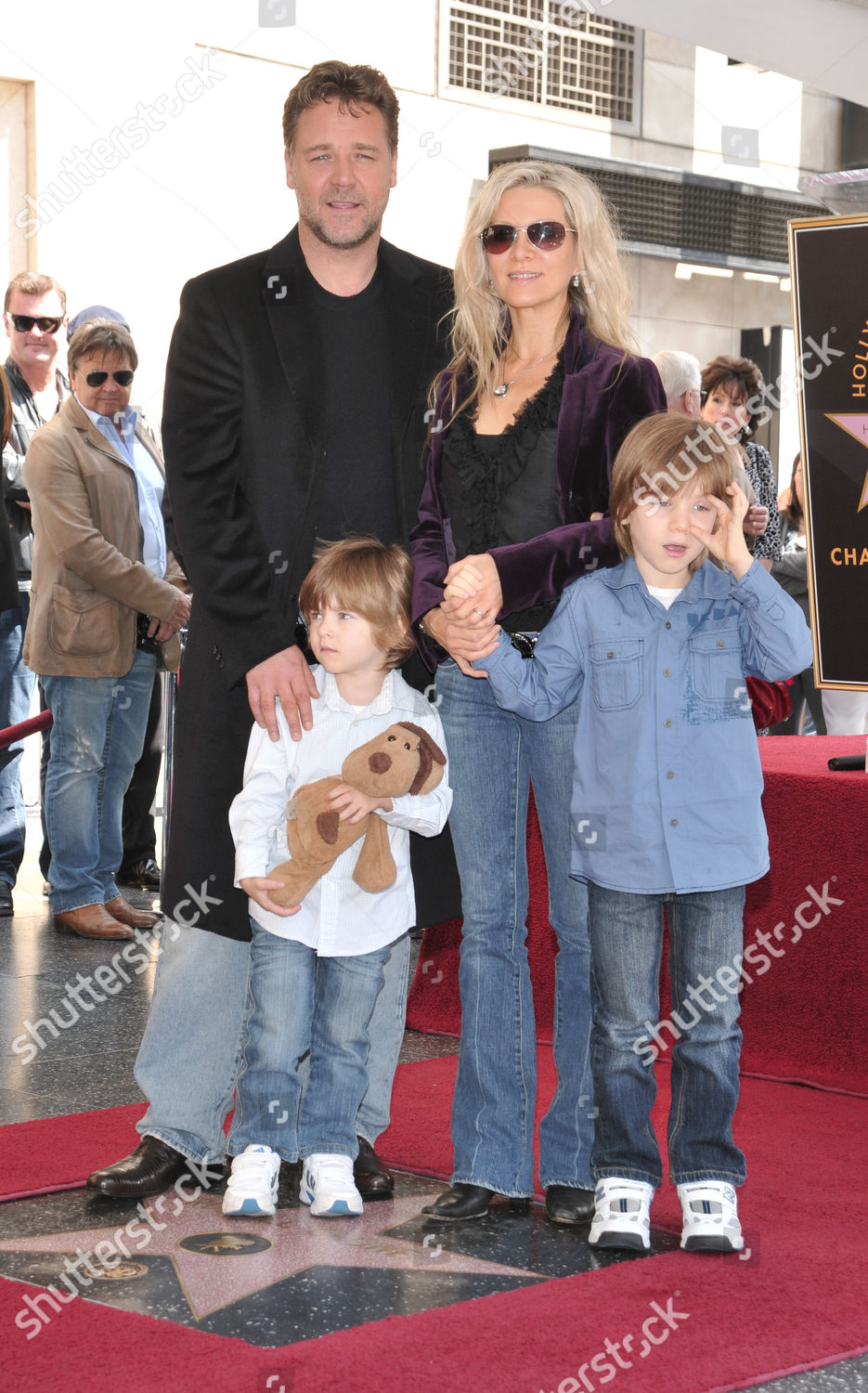 Russell Crowe Danielle Spencer Sons Charles Editorial Stock Photo ...