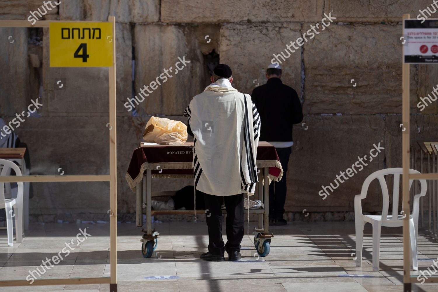 Ultraorthodox Jewish Praying Separated Partitions Prayer Editorial ...