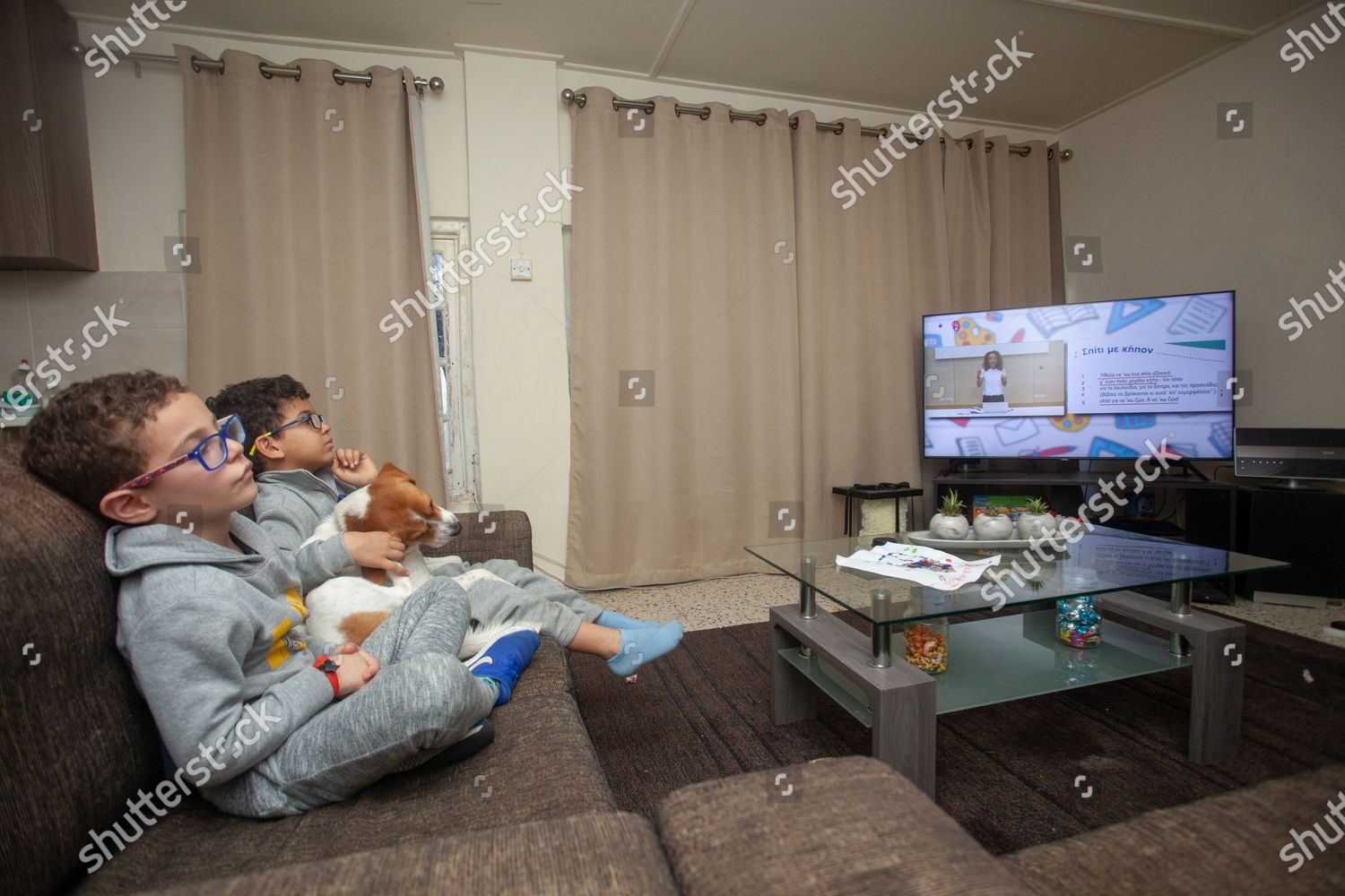 Children Watch Educational Programmes Primary School Editorial Stock ...