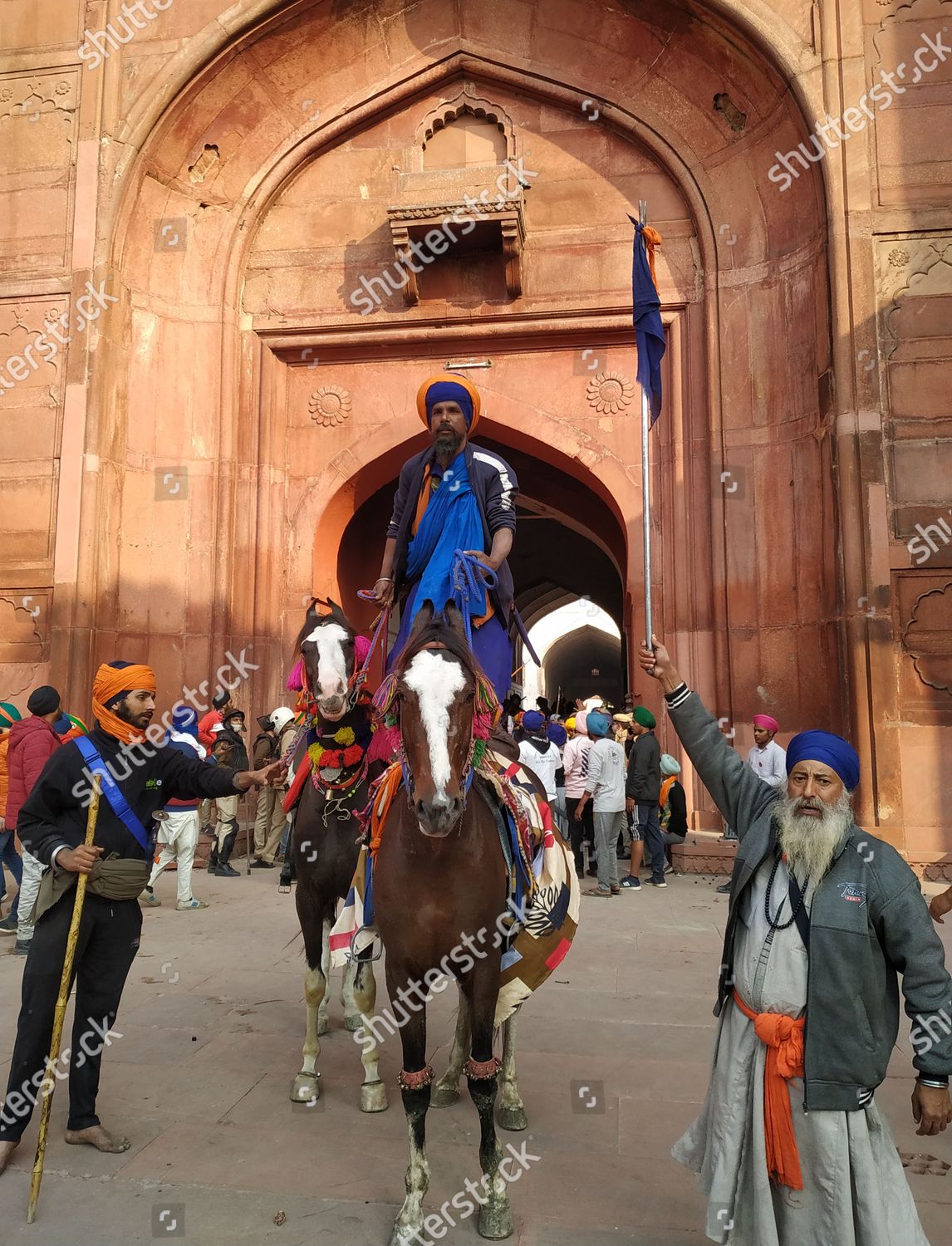 Nihang Sikhs Red Fort During Farmers Editorial Stock Photo - Stock ...