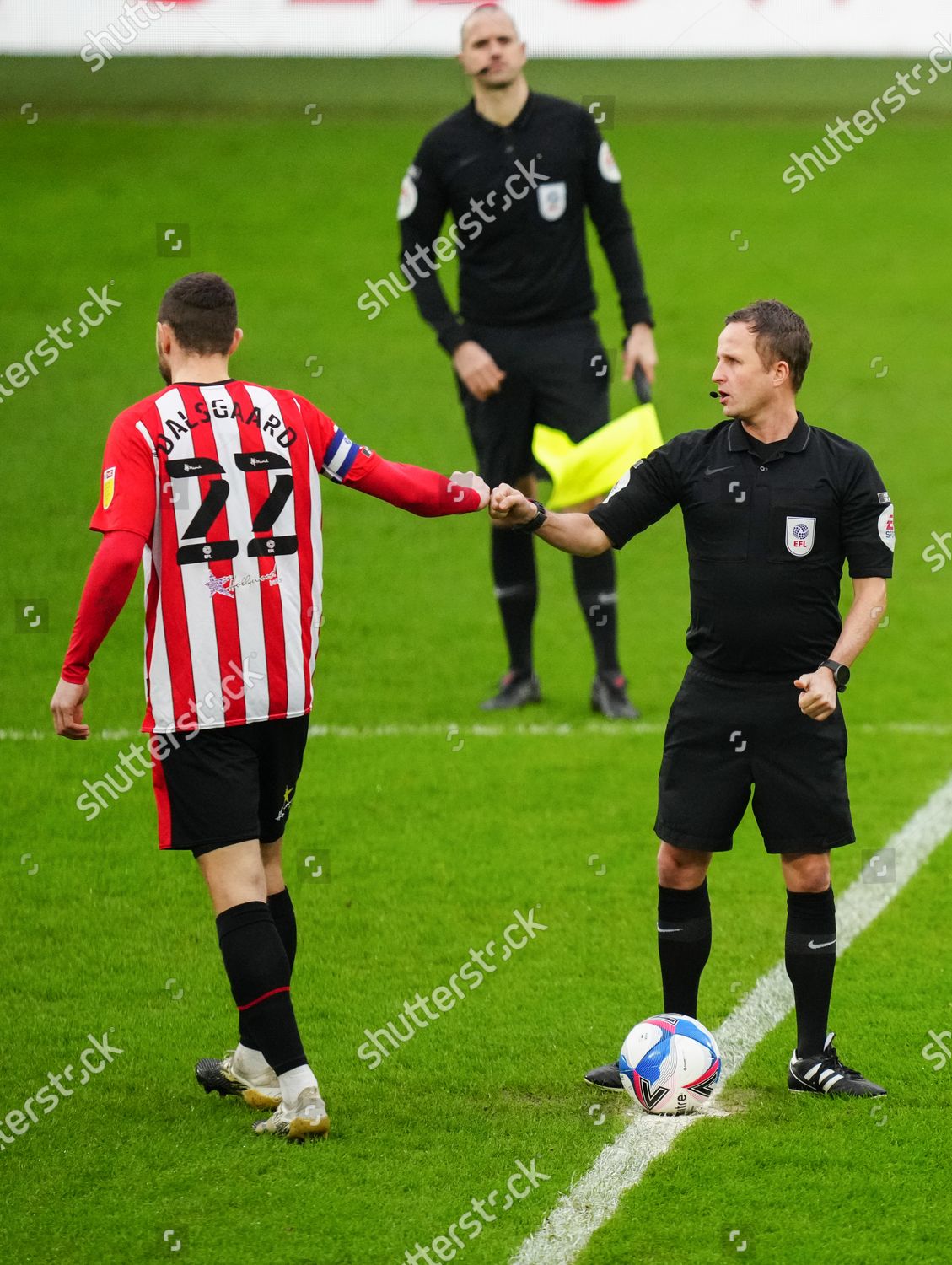 Referee Michael Salisbury Bumps Fists Henrik Editorial Stock Photo ...