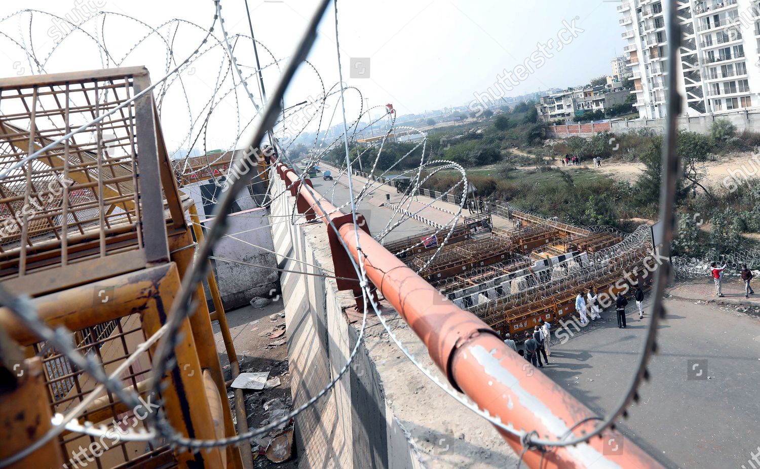 General View Barbed Wire Barricades Placed Editorial Stock Photo ...
