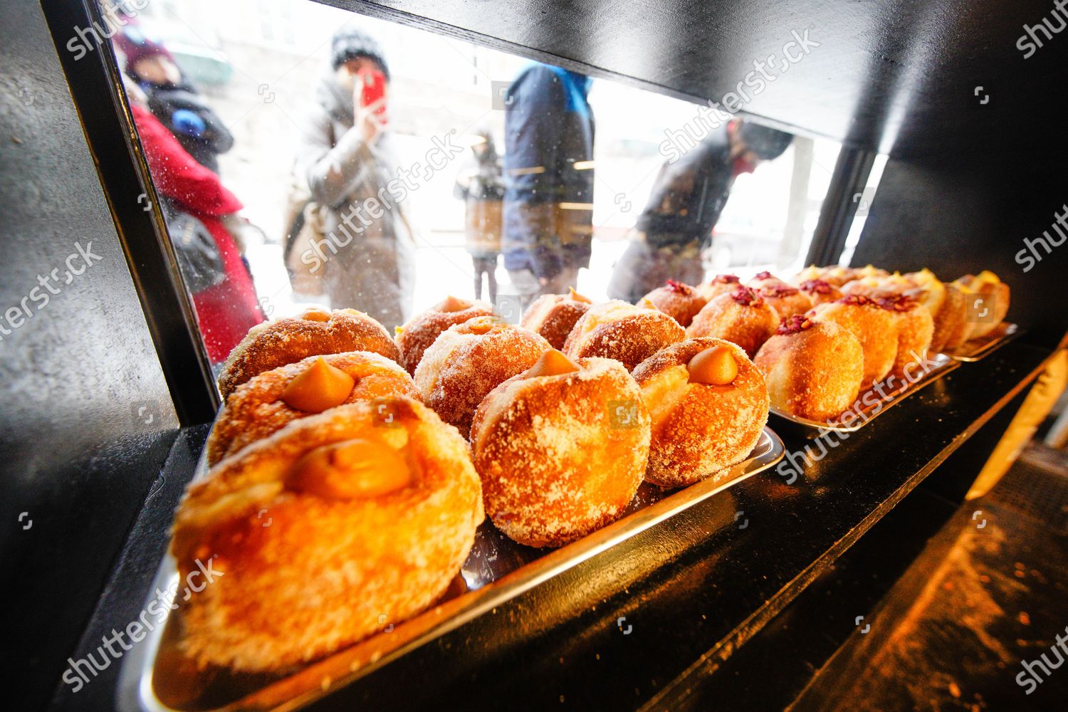 Polish Fried Donuts Paczki Seen Window Editorial Stock Photo - Stock ...