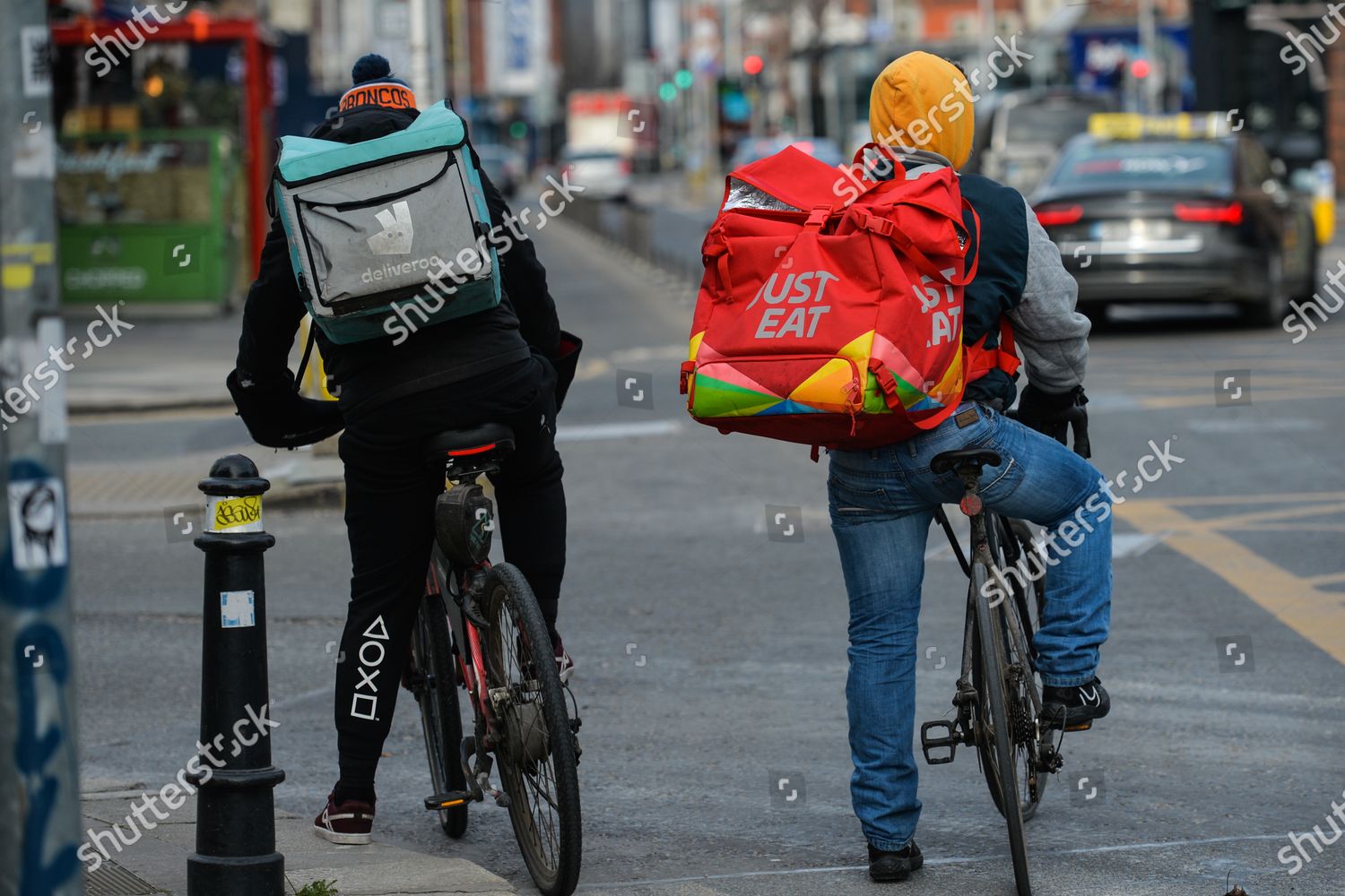 Couriers Just Eat Deliveroo Food Delivery Editorial Stock Photo - Stock ...