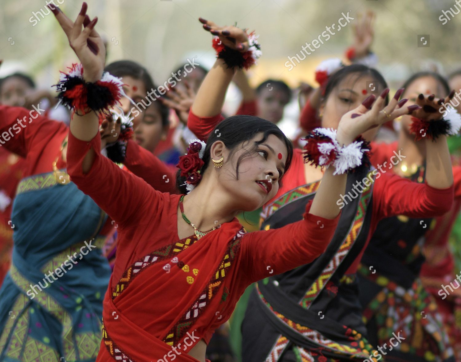 Mishing Tribal Girls Perform Dance During Editorial Stock Photo - Stock Image | Shutterstock