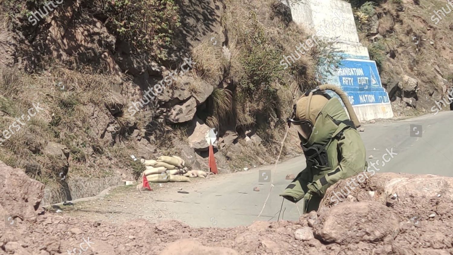 Bomb Detection Disposal Squad Personnel Attempting Editorial Stock ...