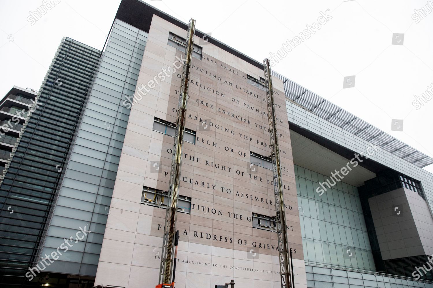 Facade Former Newseum Displaying First Amendment Editorial Stock Photo ...