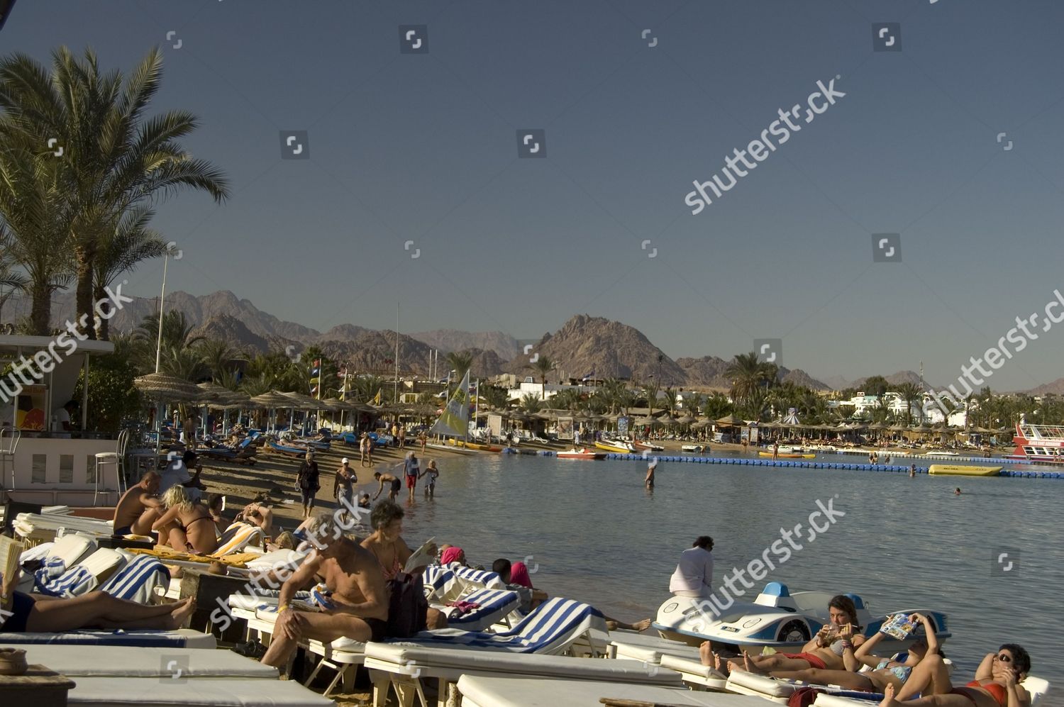 Sunbathers On Private Hotel Beach Which Editorial Stock Photo - Stock ...