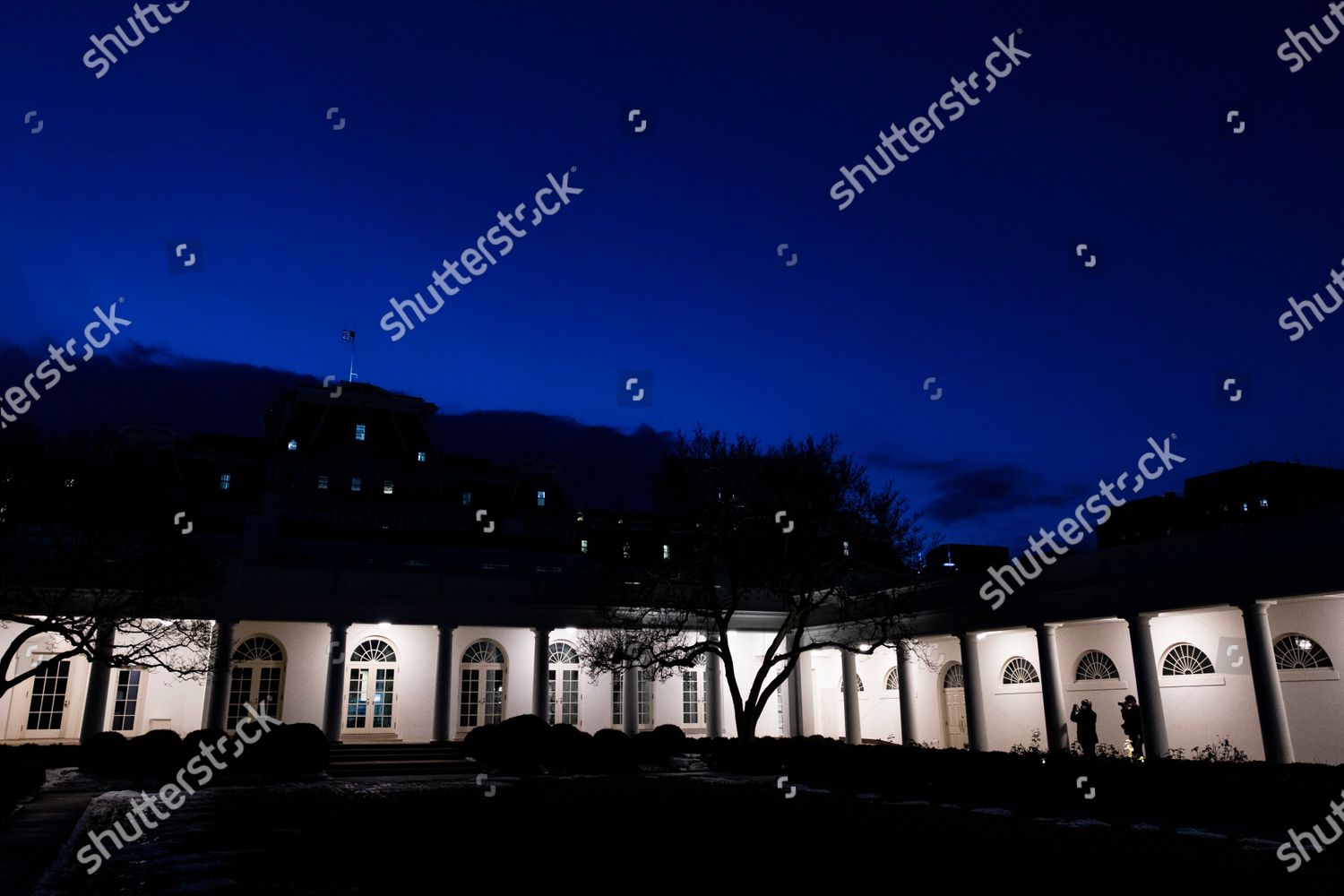 Colonnade West Wing Residence Illuminated After Editorial Stock Photo ...