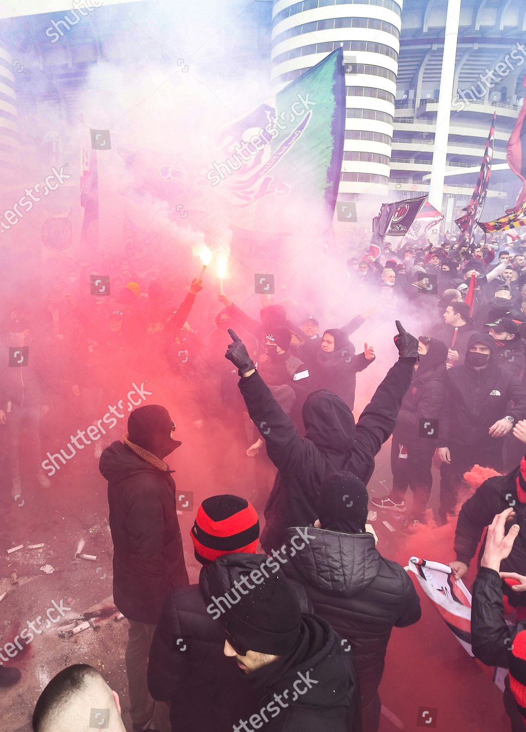 Fans Ac Milan Gather Stadium Ahead Editorial Stock Photo - Stock Image ...