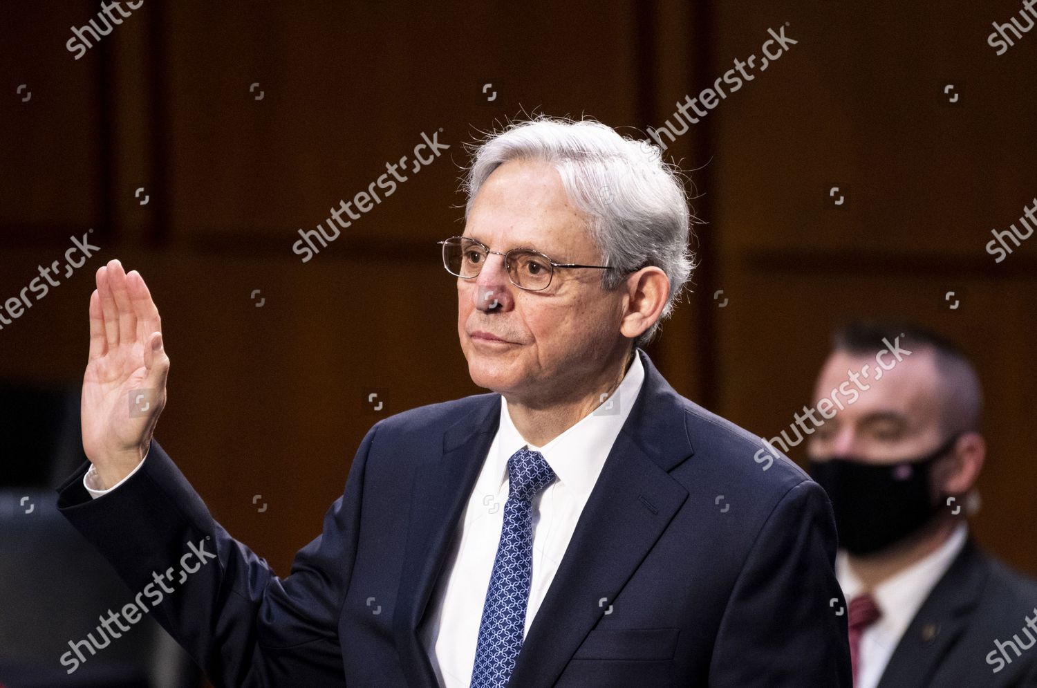 Judge Merrick Garland Sworn Before Testifing Editorial Stock Photo ...