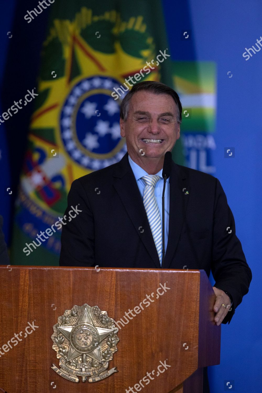 President Brazil Jair Bolsonaro During Ceremony Editorial Stock Photo ...
