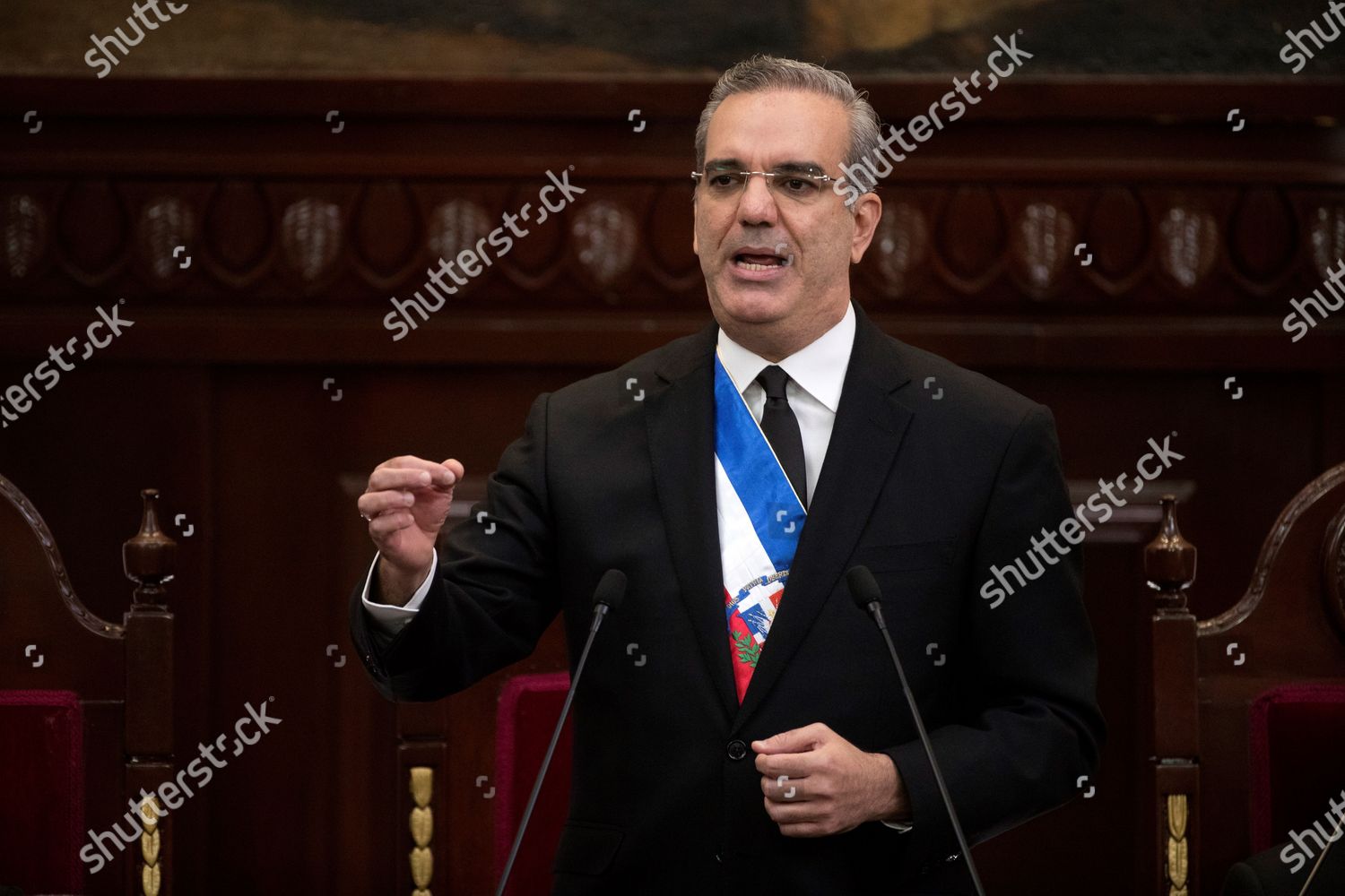 Dominican President Luis Abinader Delivers His Editorial Stock Photo ...