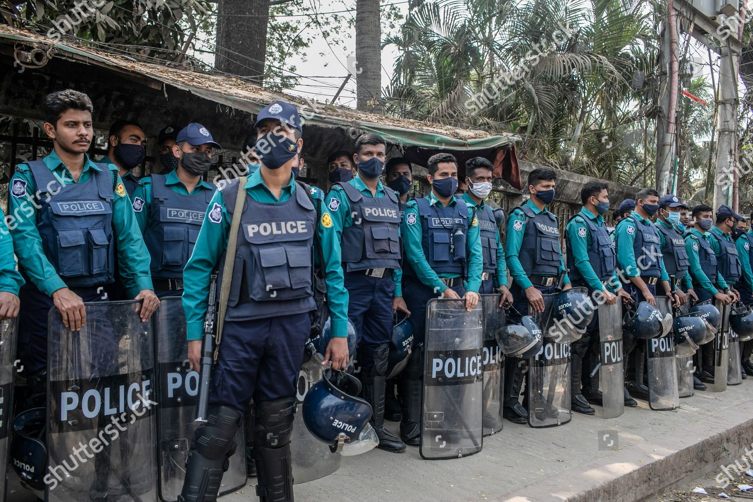 Police Block Road During Rally Demanding Editorial Stock Photo - Stock ...