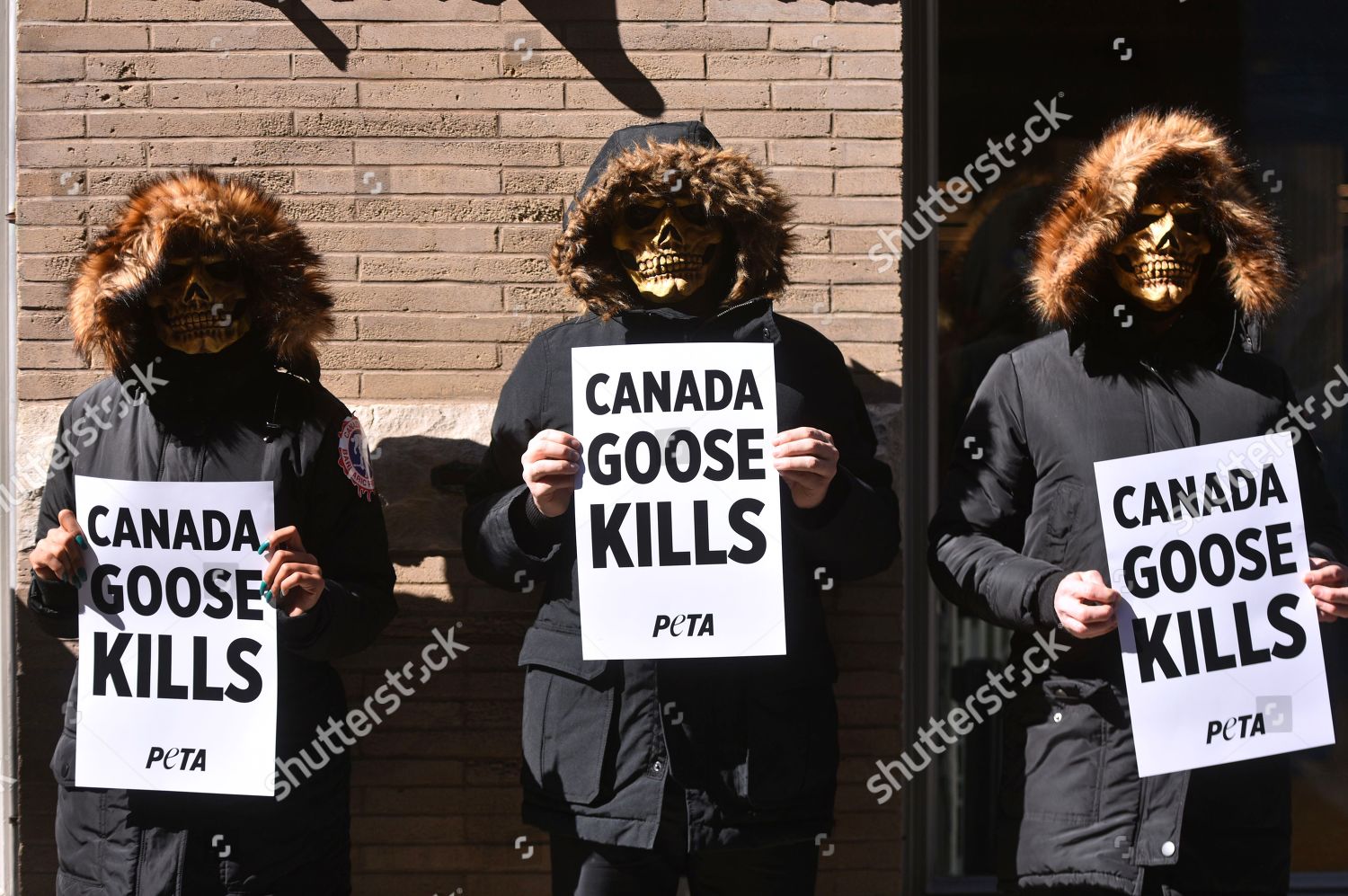 Peta Protesters Wearing Skull Masks Fake Editorial Stock Photo - Stock ...