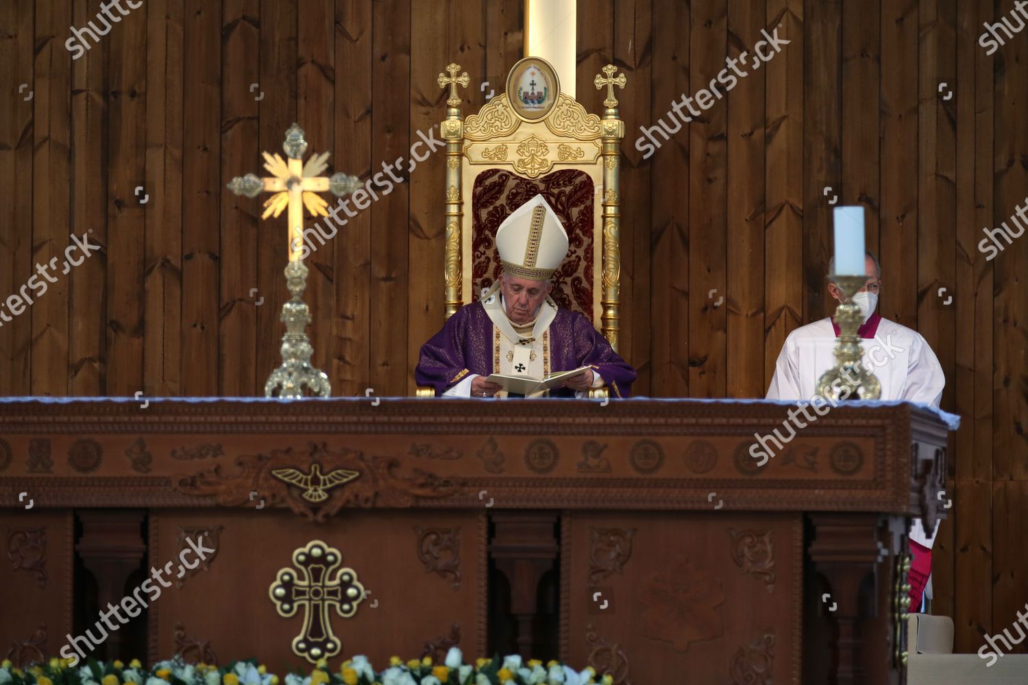 Pope Francis Holds Mass Erbil Stadium Editorial Stock Photo - Stock ...