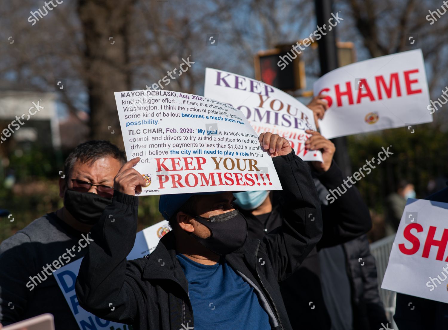 Nyc Taxi Cab Drivers Workers Protesting Editorial Stock Photo - Stock ...