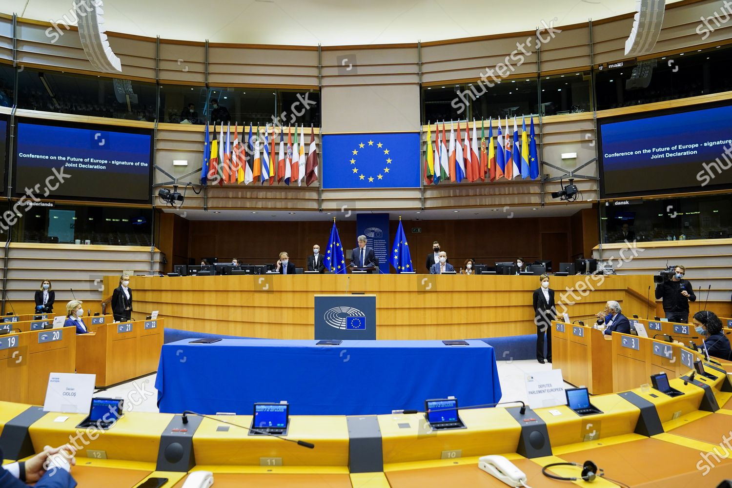 Ep Plenary Session Ceremonie Signature Joint Editorial Stock Photo ...