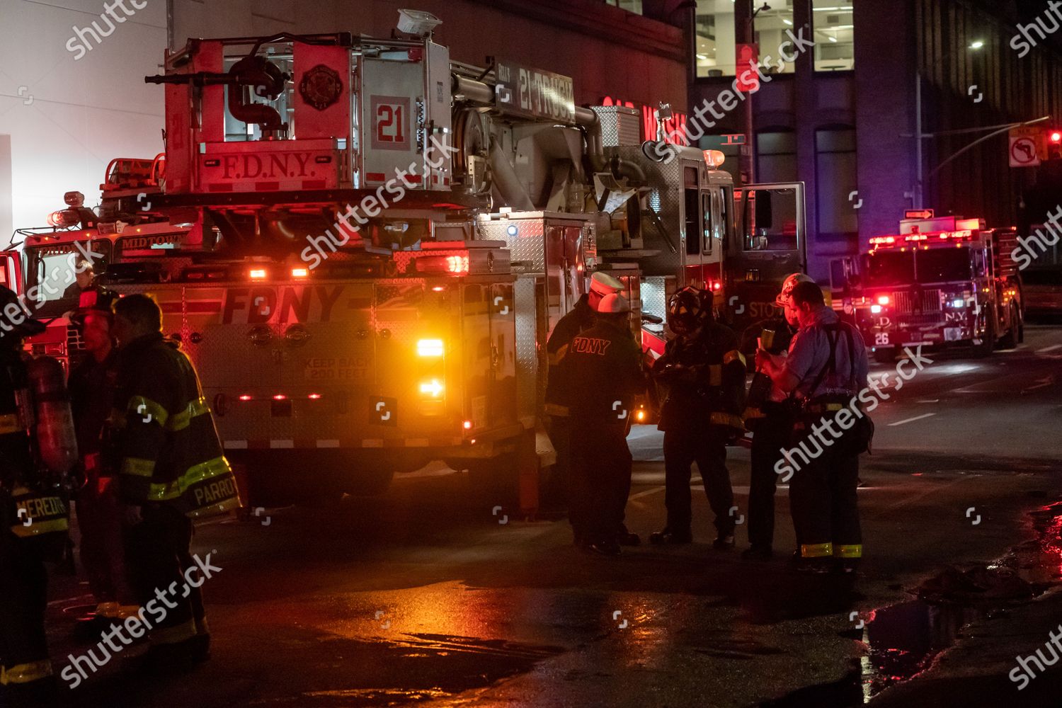Fdny Personnel Seen Auto Shop Fire Editorial Stock Photo - Stock Image ...