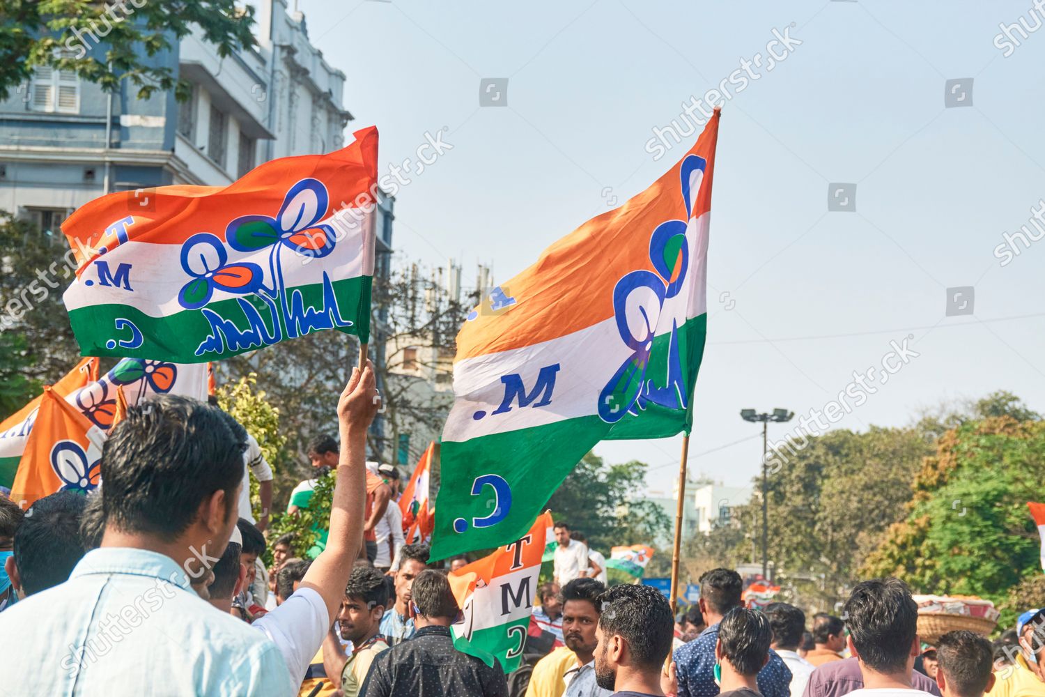 Tmc Supporters Waving Tricolour Party Flags Editorial Stock Photo ...
