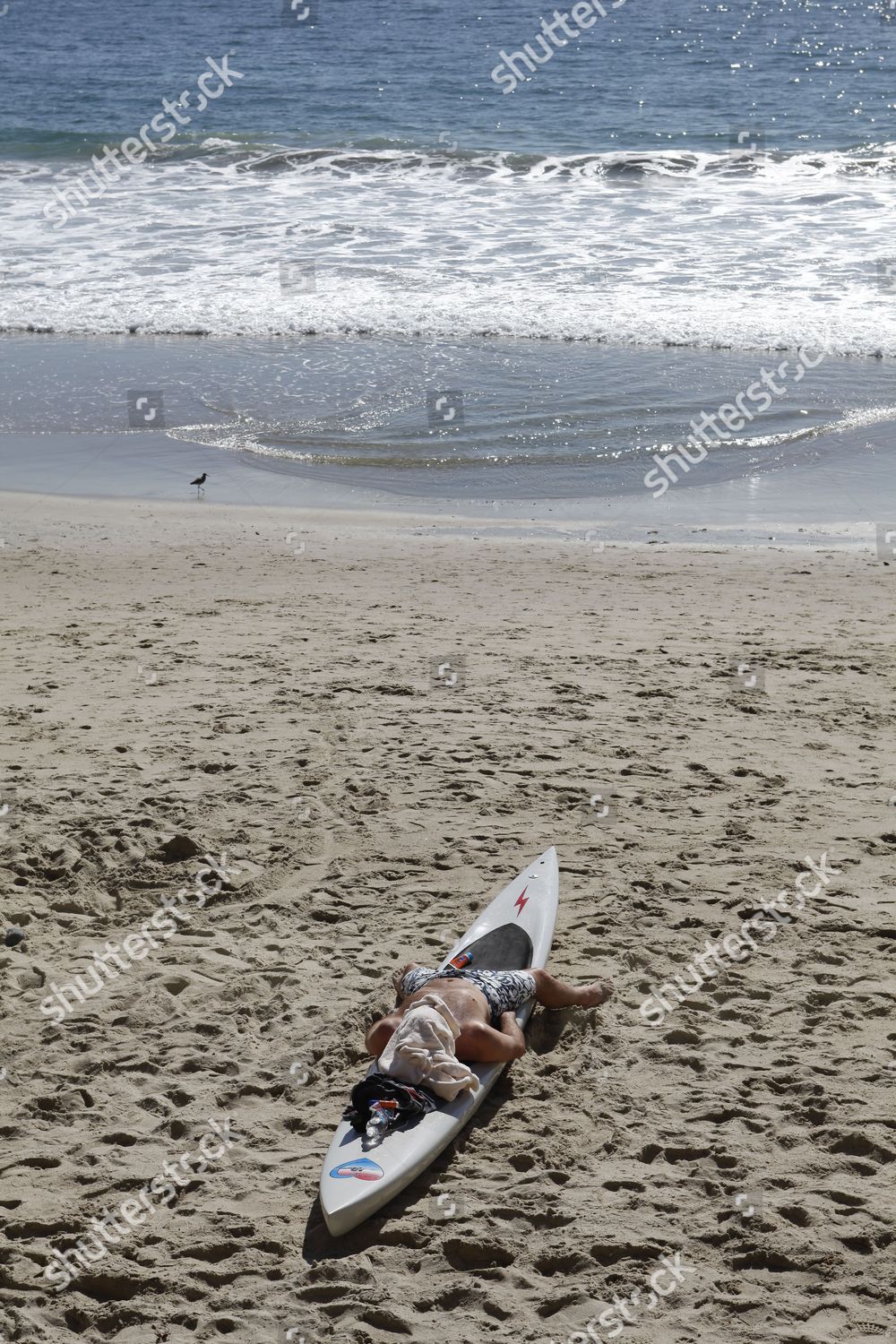 Surfer Sunbathing On His Board Laguna Editorial Stock Photo - Stock ...