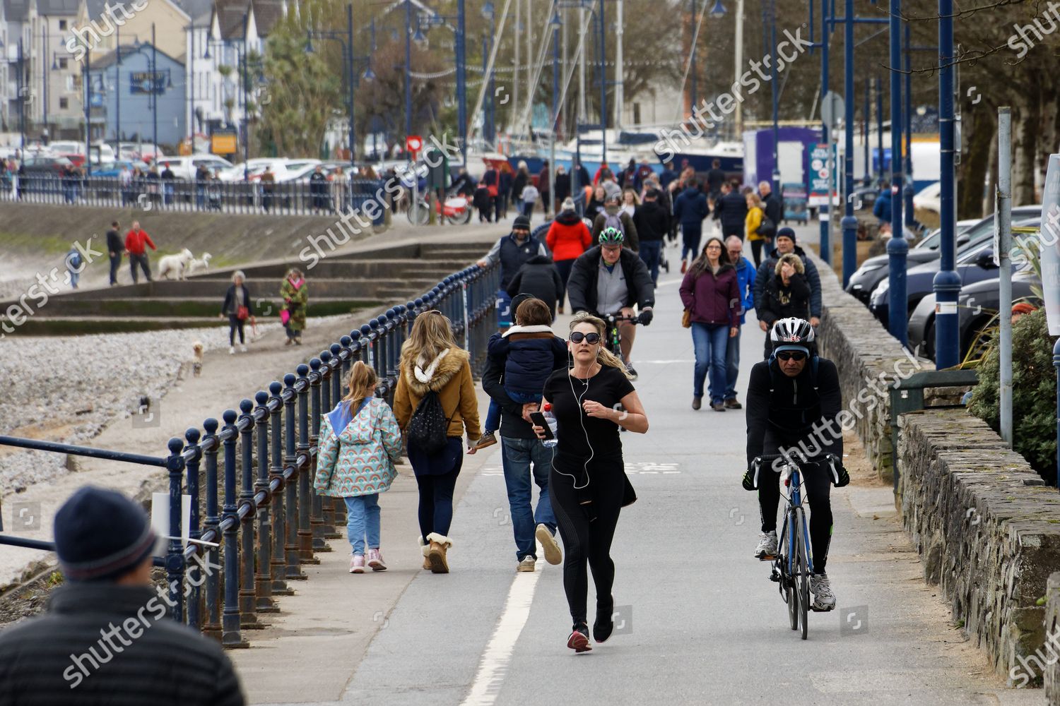 People Walk Cycle On Promenade Mumbles Editorial Stock Photo - Stock ...