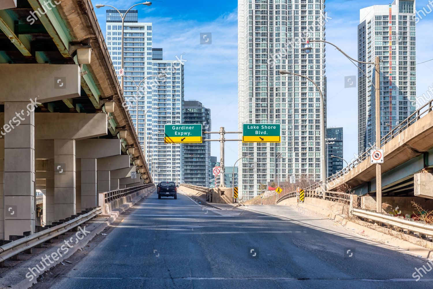 Adjacent Street Below Gardiner Expressway Downtown Editorial Stock ...