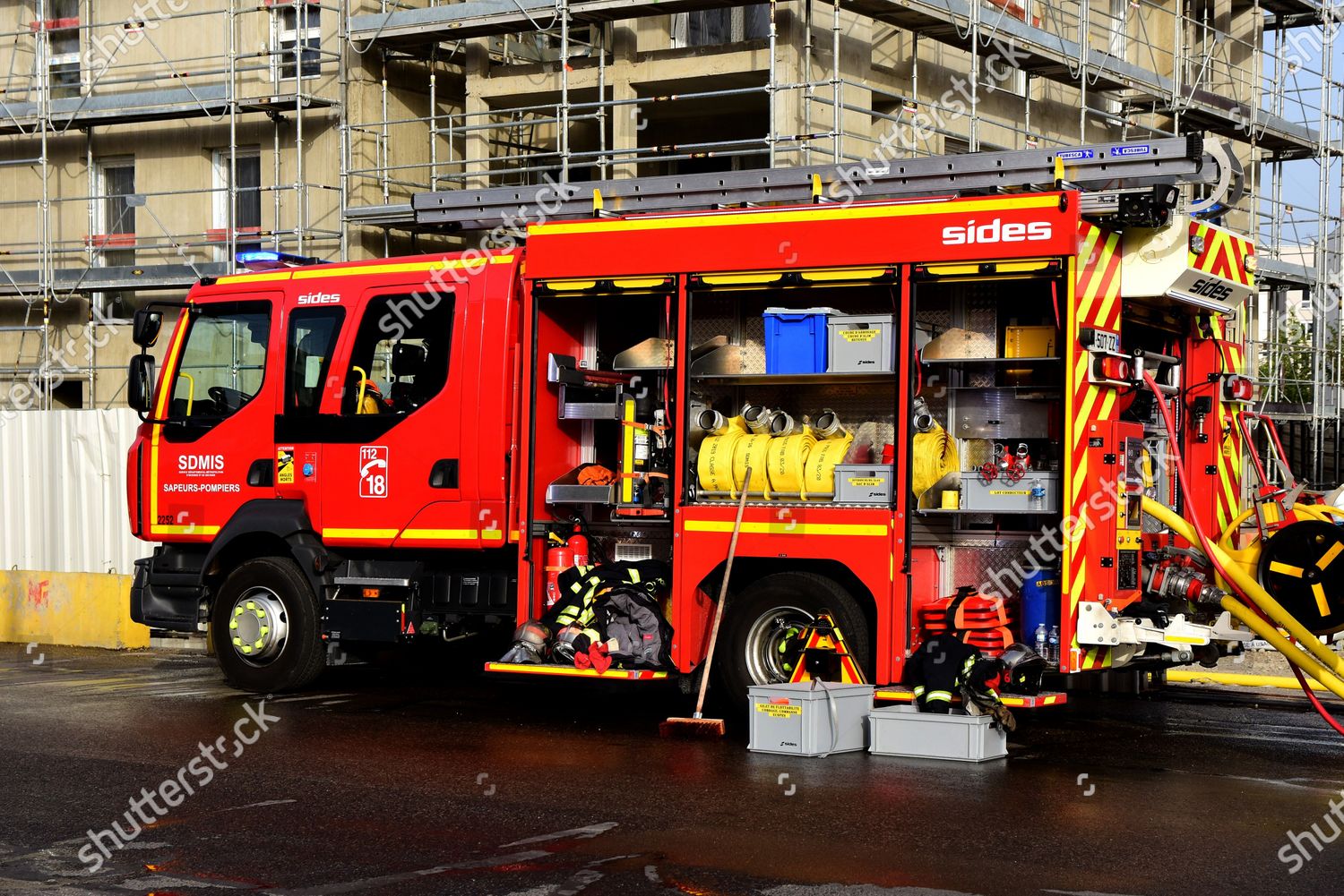 Heavy Explosions Fire On Construction Site Editorial Stock Photo ...