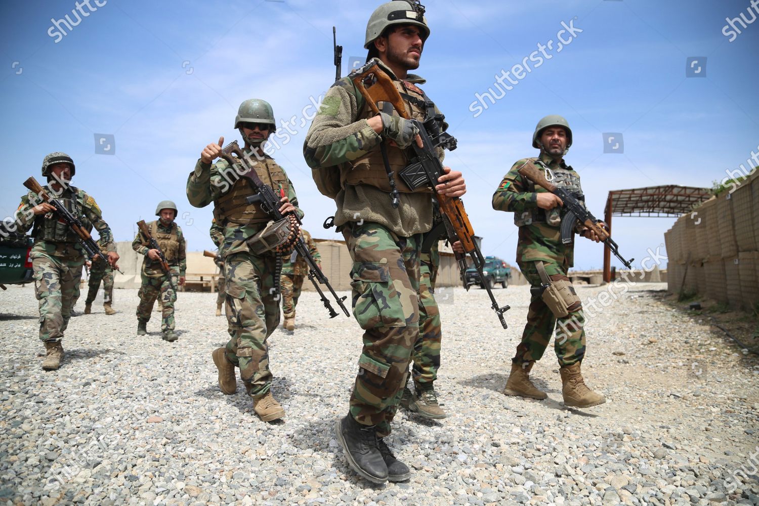 AFGHAN ARMY SOLDIERS SECURE MILITARY BASE Editorial Stock Photo - Stock ...