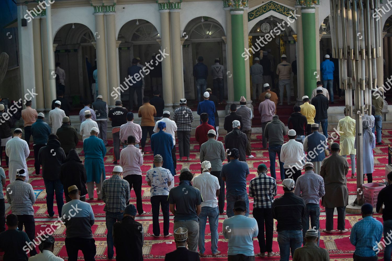 Nepalese Muslim Offer Ritual Prayer On Editorial Stock Photo - Stock ...