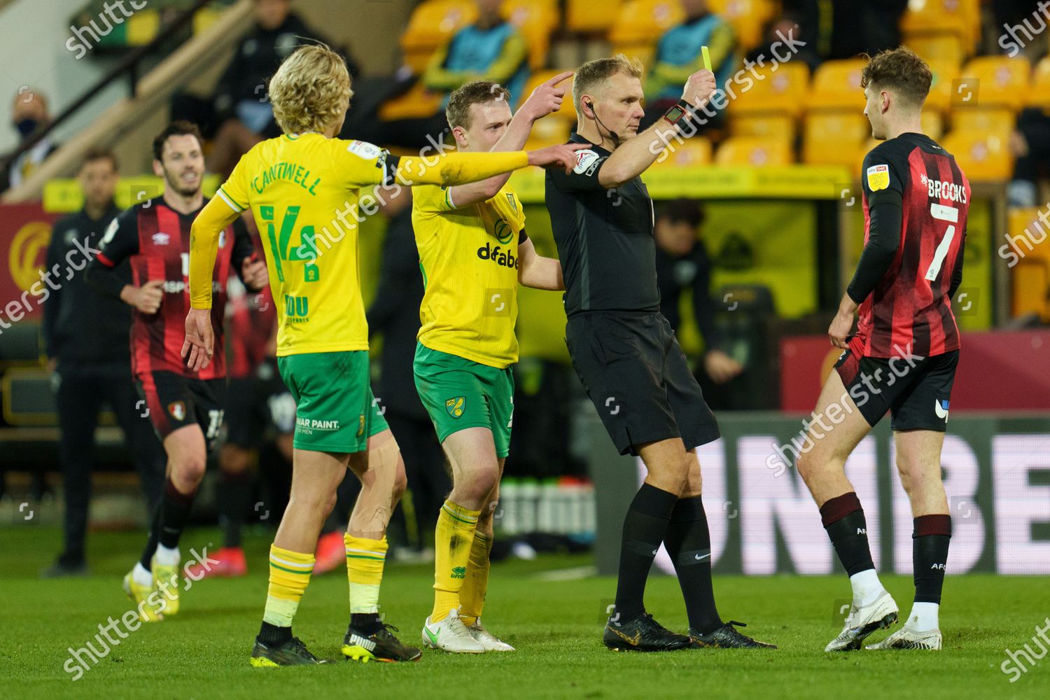 Referee Graham Scott Shows David Brooks Editorial Stock Photo - Stock ...