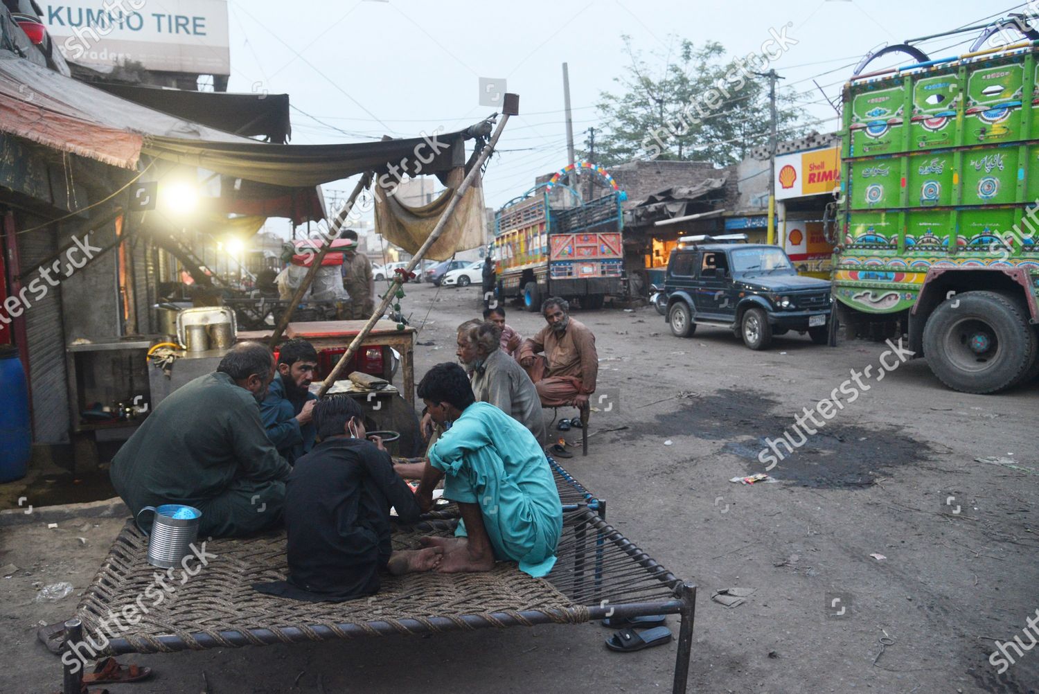 Pakistani Truck Drivers Different Cities Sit Editorial Stock Photo ...