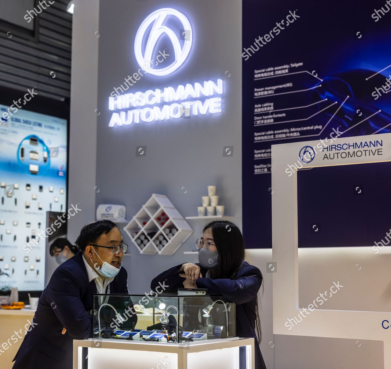 Exhibitors Stand Hirschmann Automotive Company Booth Editorial Stock ...