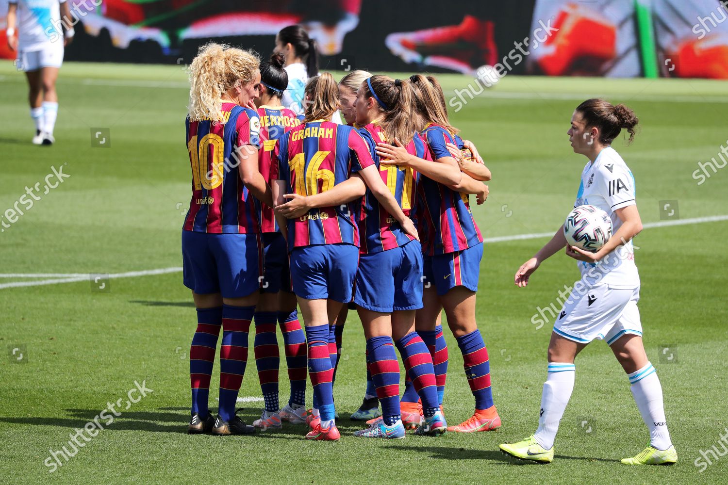 Fc Barcelona Players Celebration During Match Editorial Stock Photo ...