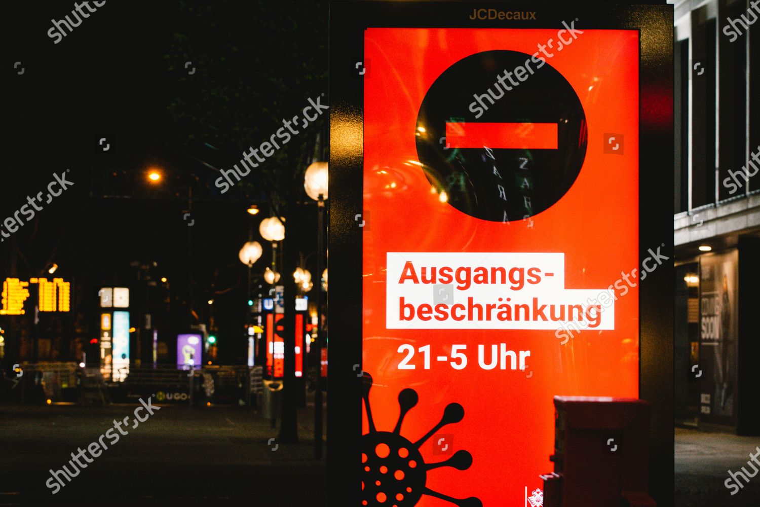 Curfew Information Screen Display New Night Editorial Stock Photo ...