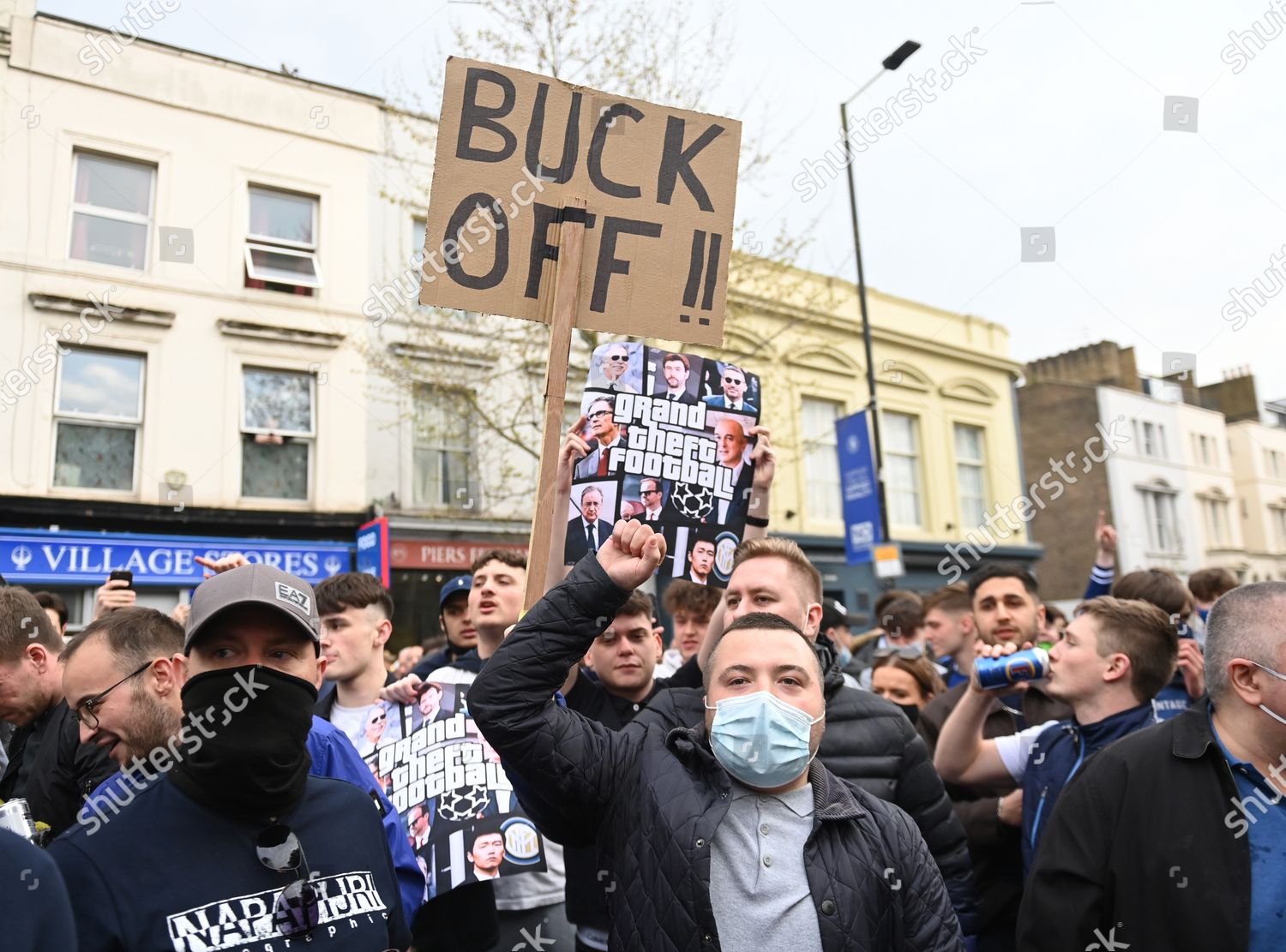 Soccer Fans Stage Demonstration Against European Editorial Stock Photo ...