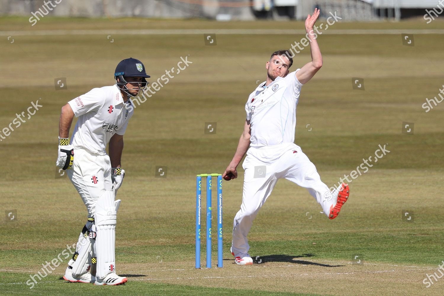 Samuel Conners Derbyshire Bowling Action During Editorial Stock Photo ...