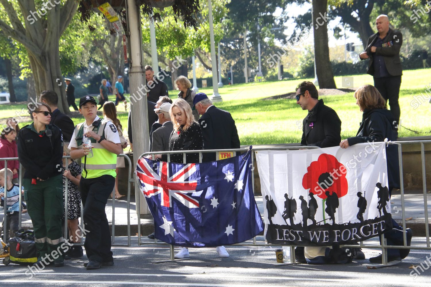 MEMBERS PUBLIC WATCH PARADE FLAGS Editorial Stock Photo - Stock Image ...