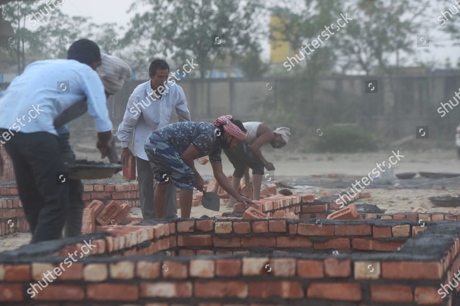Cremation Platforms Being Built Outside Sarai Editorial Stock Photo ...