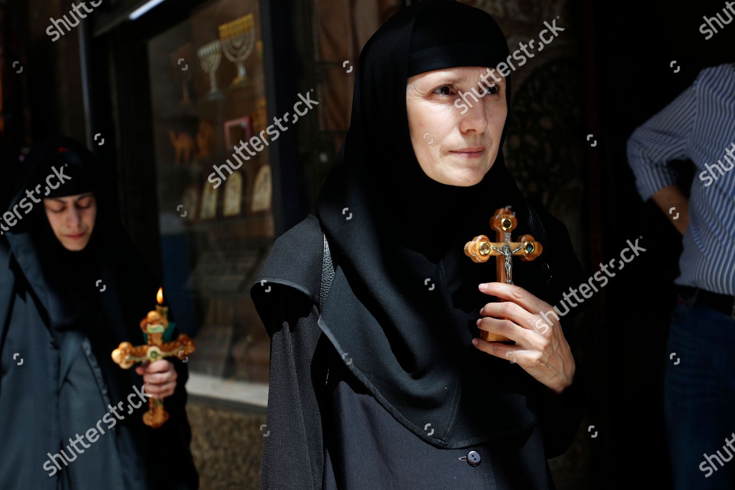 Orthodox Christian Nuns Hold Crosses During Editorial Stock Photo ...