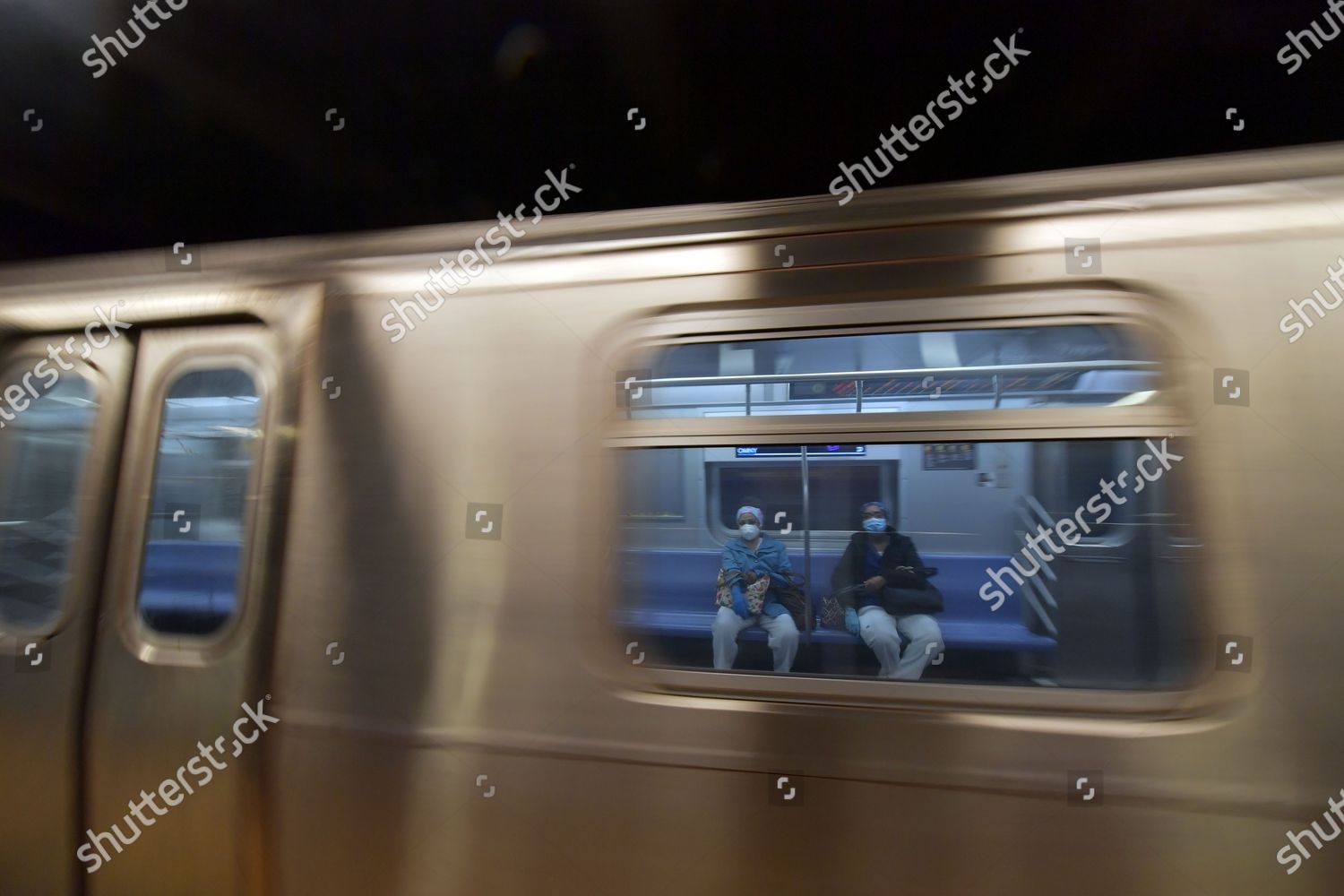 Passengers Riding Nrwq Nyc Subway Line Editorial Stock Photo - Stock ...