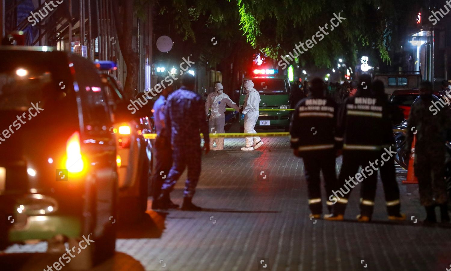 Maldives Police Officers Stand Guard Outside Editorial Stock Photo ...