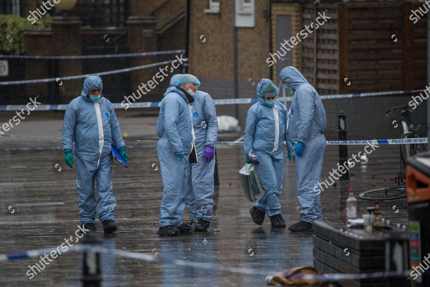 Forensics Officers Gather Evidence Crime Scene Editorial Stock Photo ...