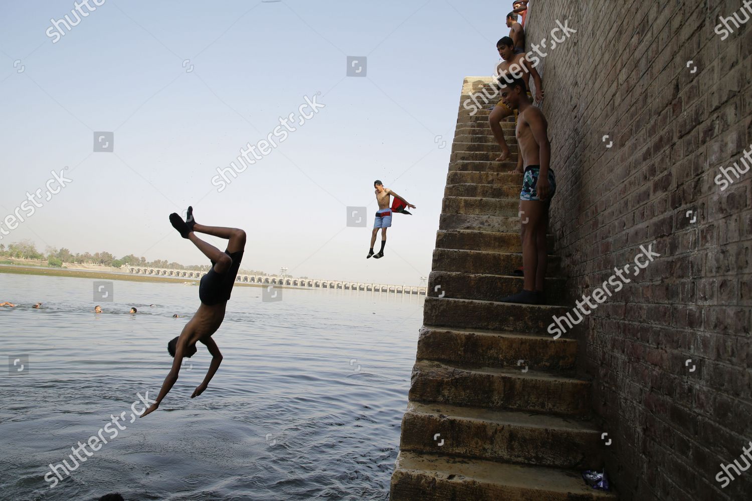 Children Jump Into Water Nile River Editorial Stock Photo - Stock Image ...