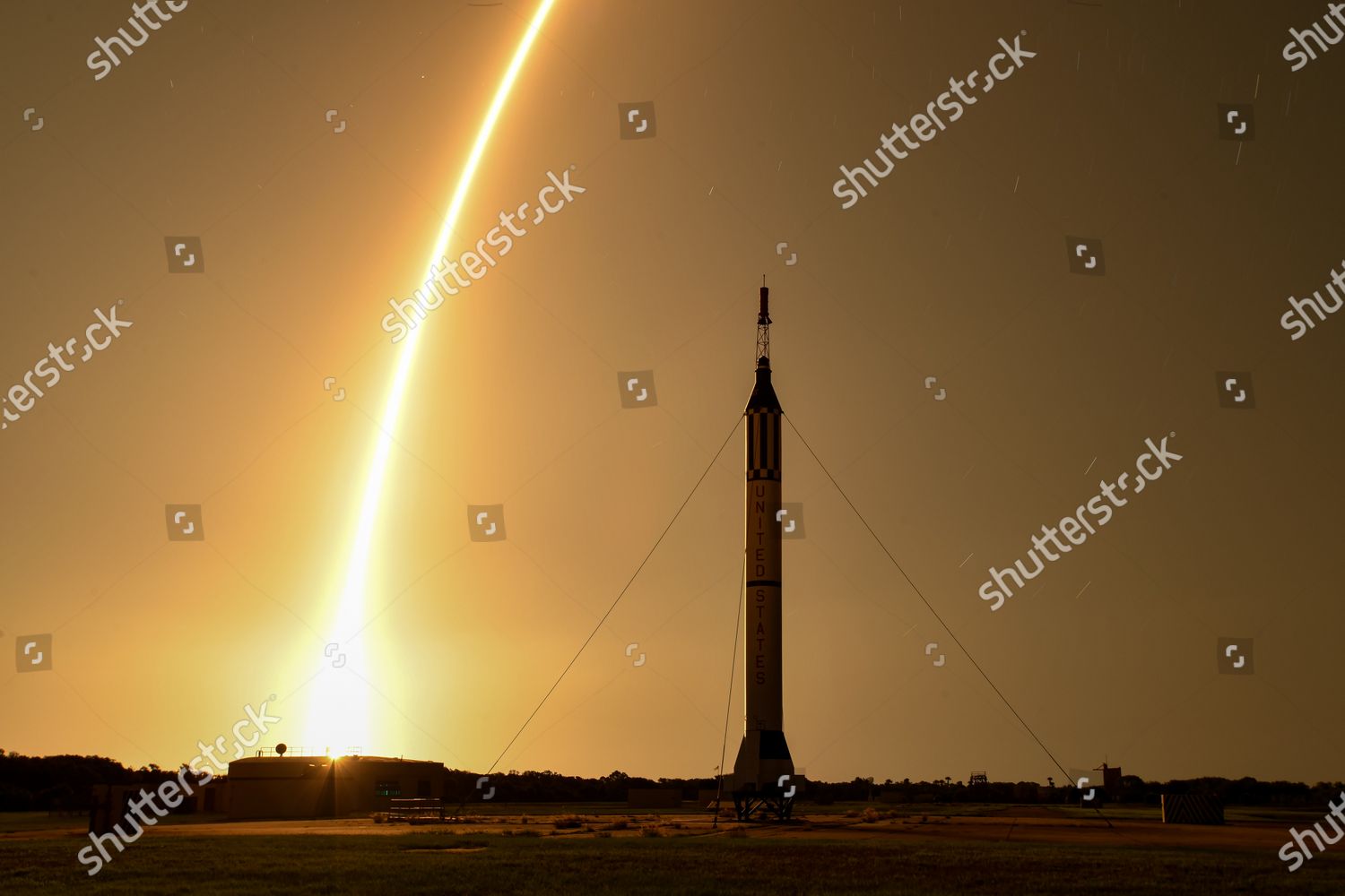 Mercury Redstone Rocket Stands Silhouetted On Editorial Stock Photo ...