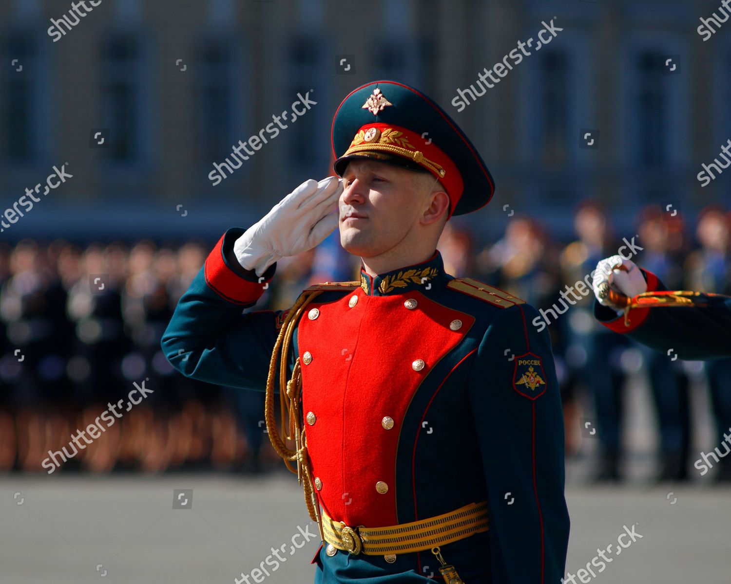 Soldier Russian Army Salutes On Palace Editorial Stock Photo - Stock ...