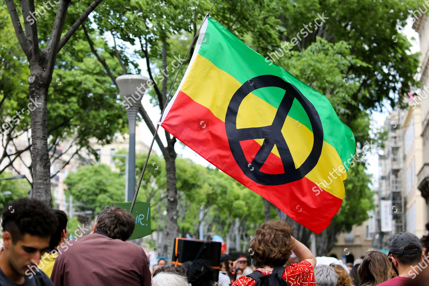 FLAG PEACE COLOMBIA WAVED DURING DEMONSTRATION Editorial Stock Photo ...