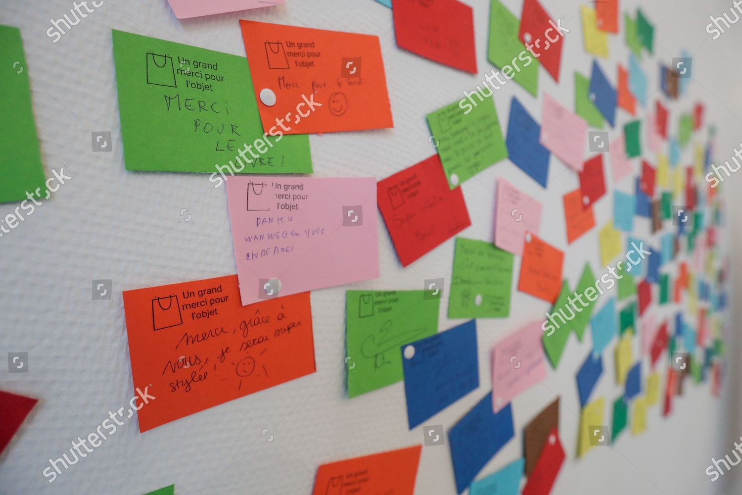 Thank You Notes Hang On Wall Editorial Stock Photo - Stock Image ...