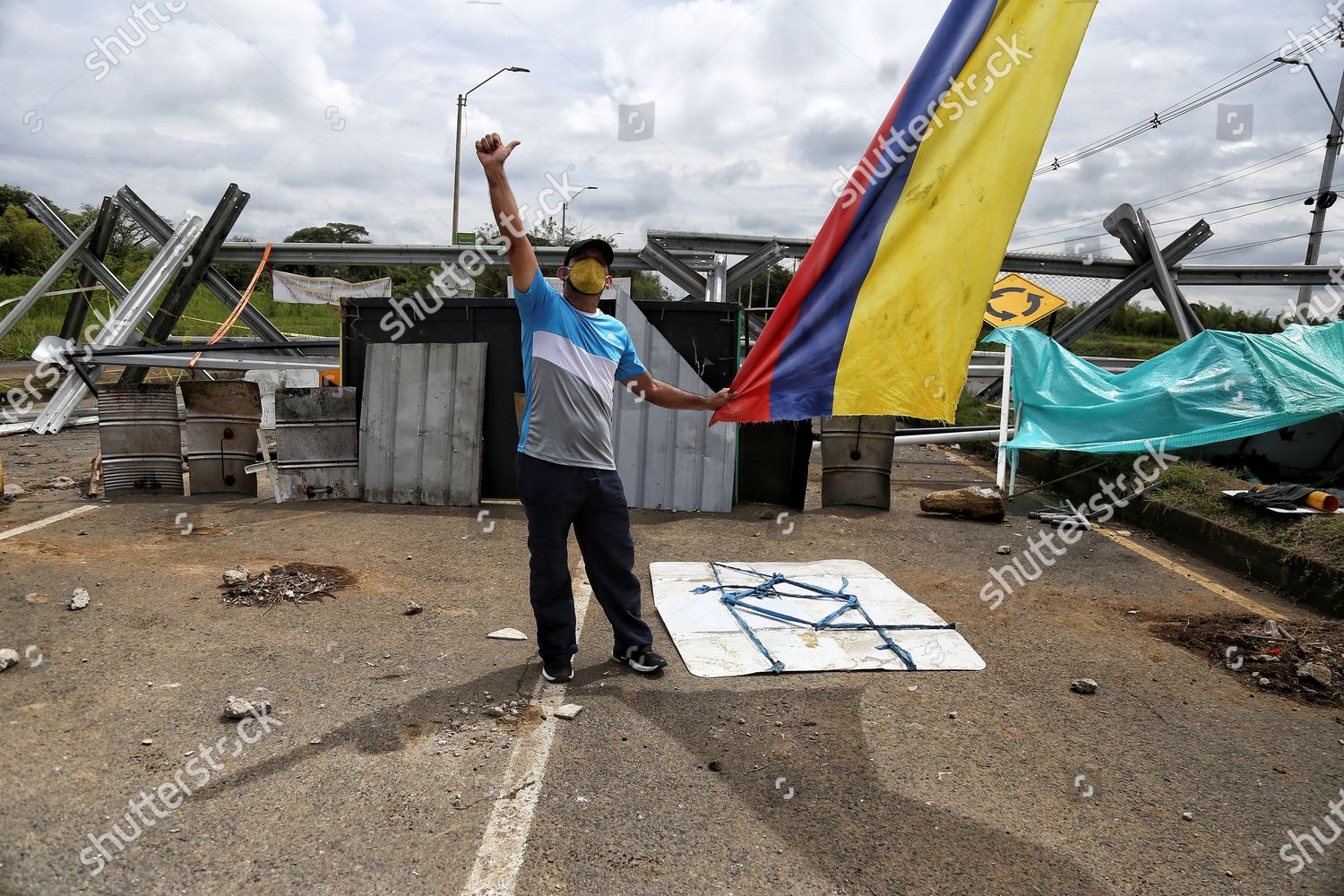 Man Participates Blockade Context National Strike Editorial Stock Photo ...